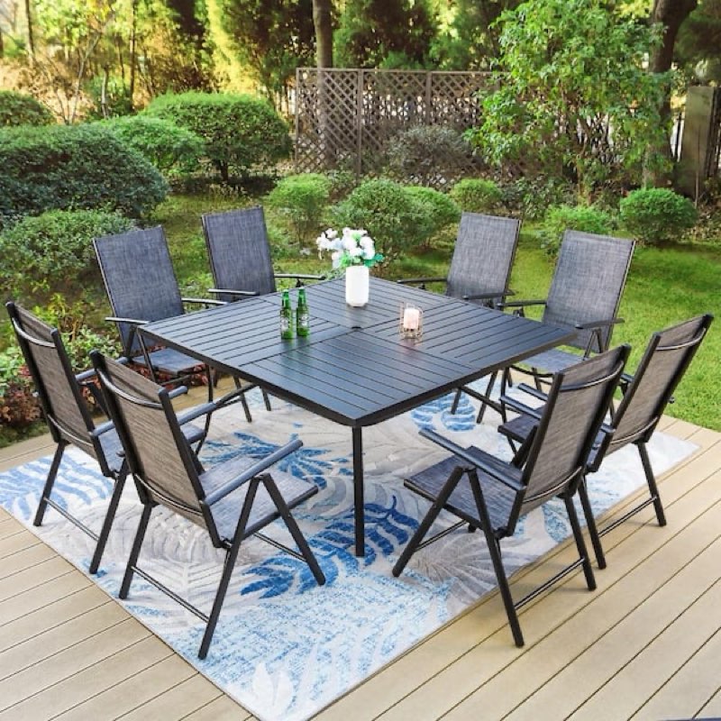 *incomplete* *2 boxes total* 9-Piece Patio Dining Table Set , Modern ...
