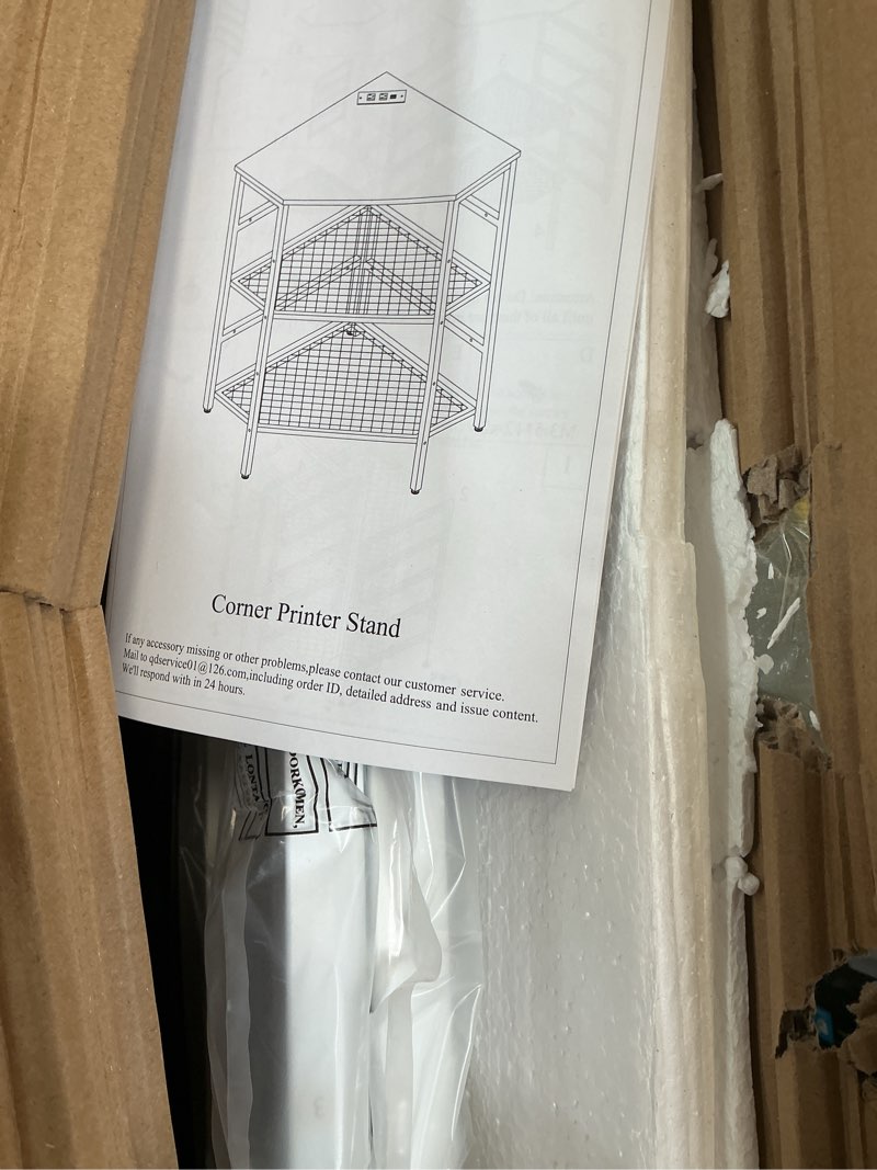 VEDECASA Corner Printer Stand Table with Power Outlet Charging Plugs ...