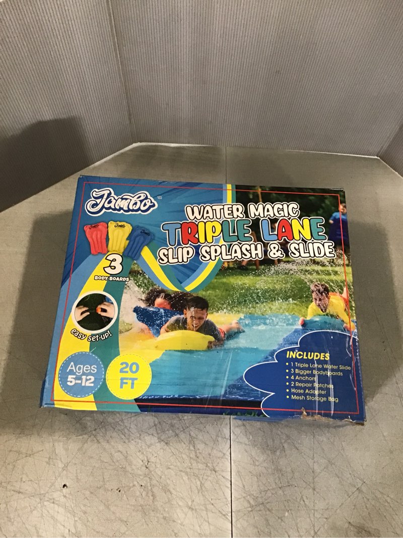 Jambo 20Ft XL Premium 3 Lane Slip Splash and Slide with 3 Bodyboards ...