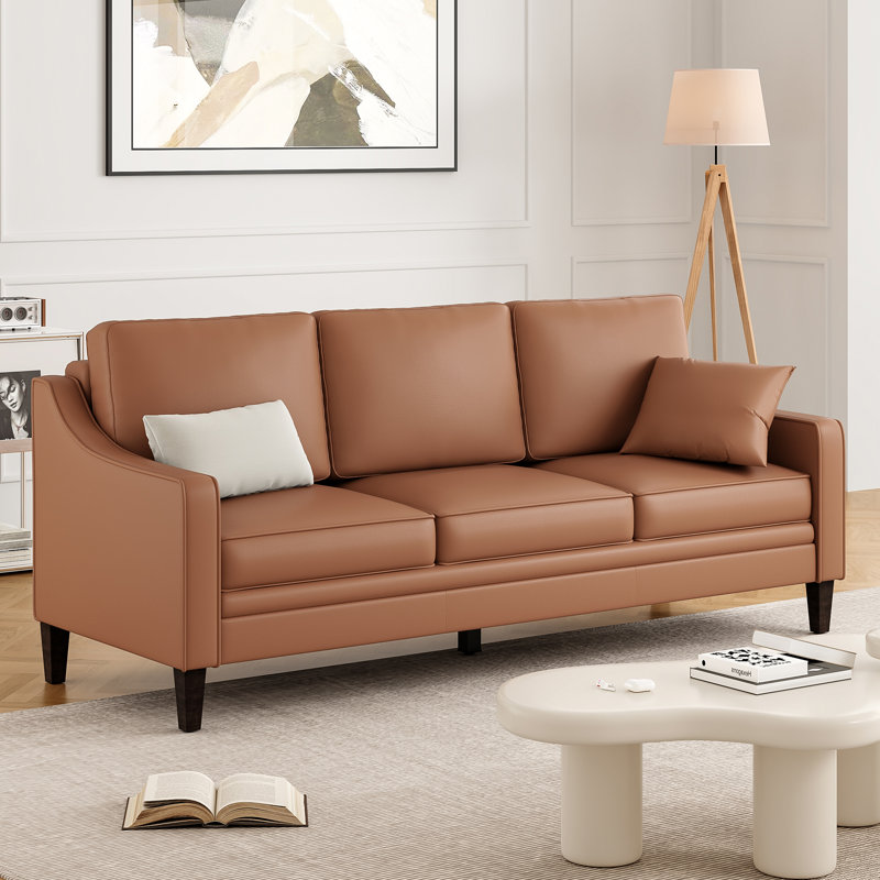 Fauman 78.75'' Slipcovered Faux Leather Sofa